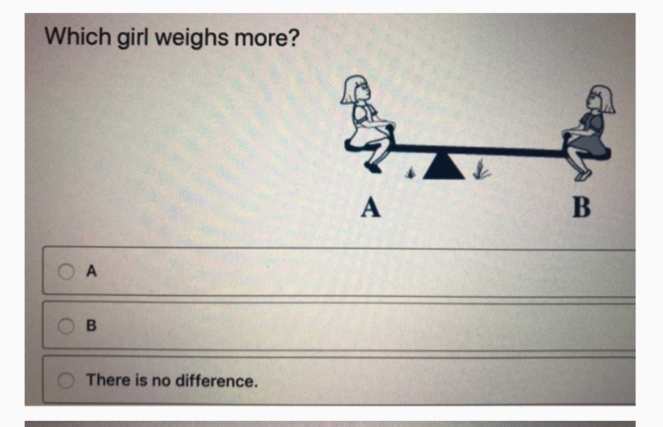 Solved Which girl weighs more?ABThere is no difference. | Chegg.com