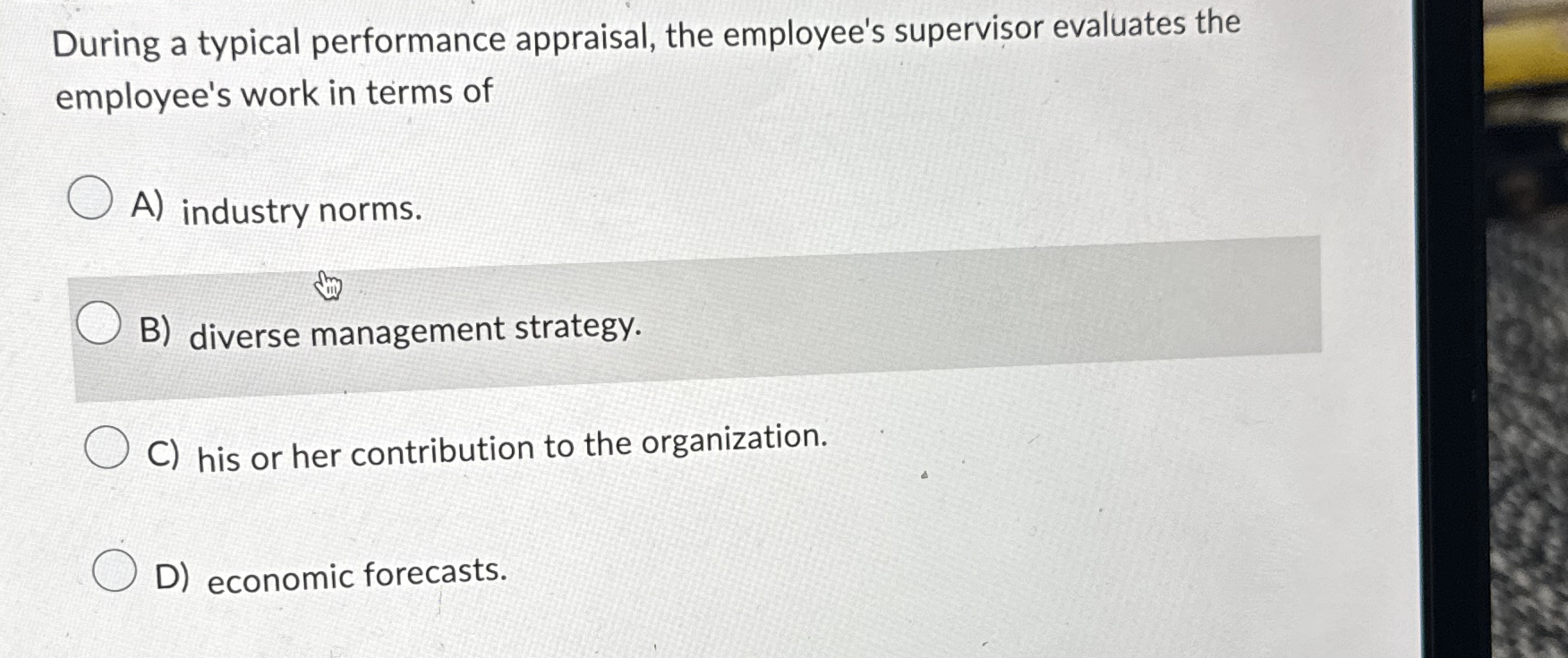 Solved During a typical performance appraisal, the | Chegg.com