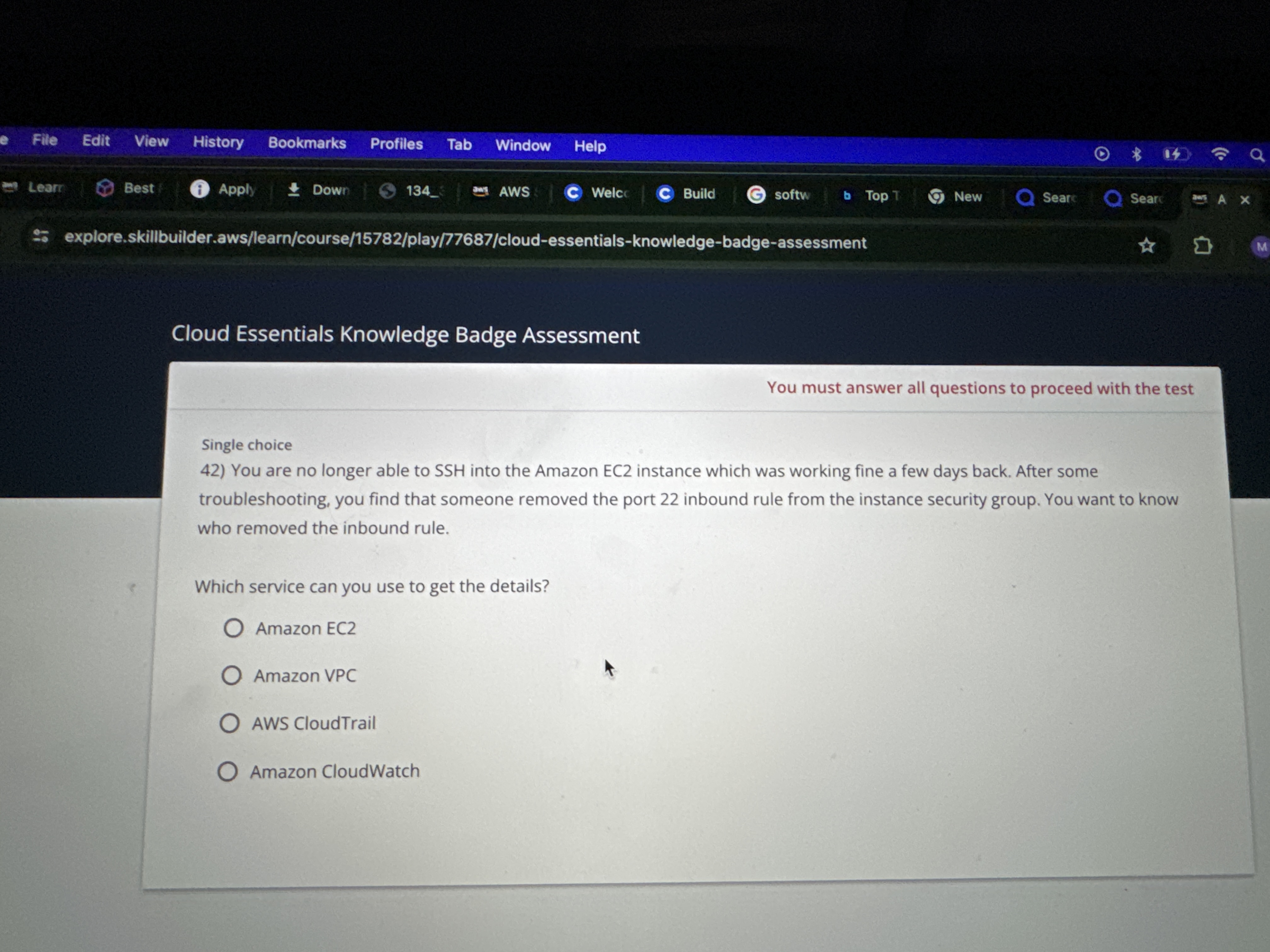 Solved Single choice You are no longer able to SSH into the | Chegg.com