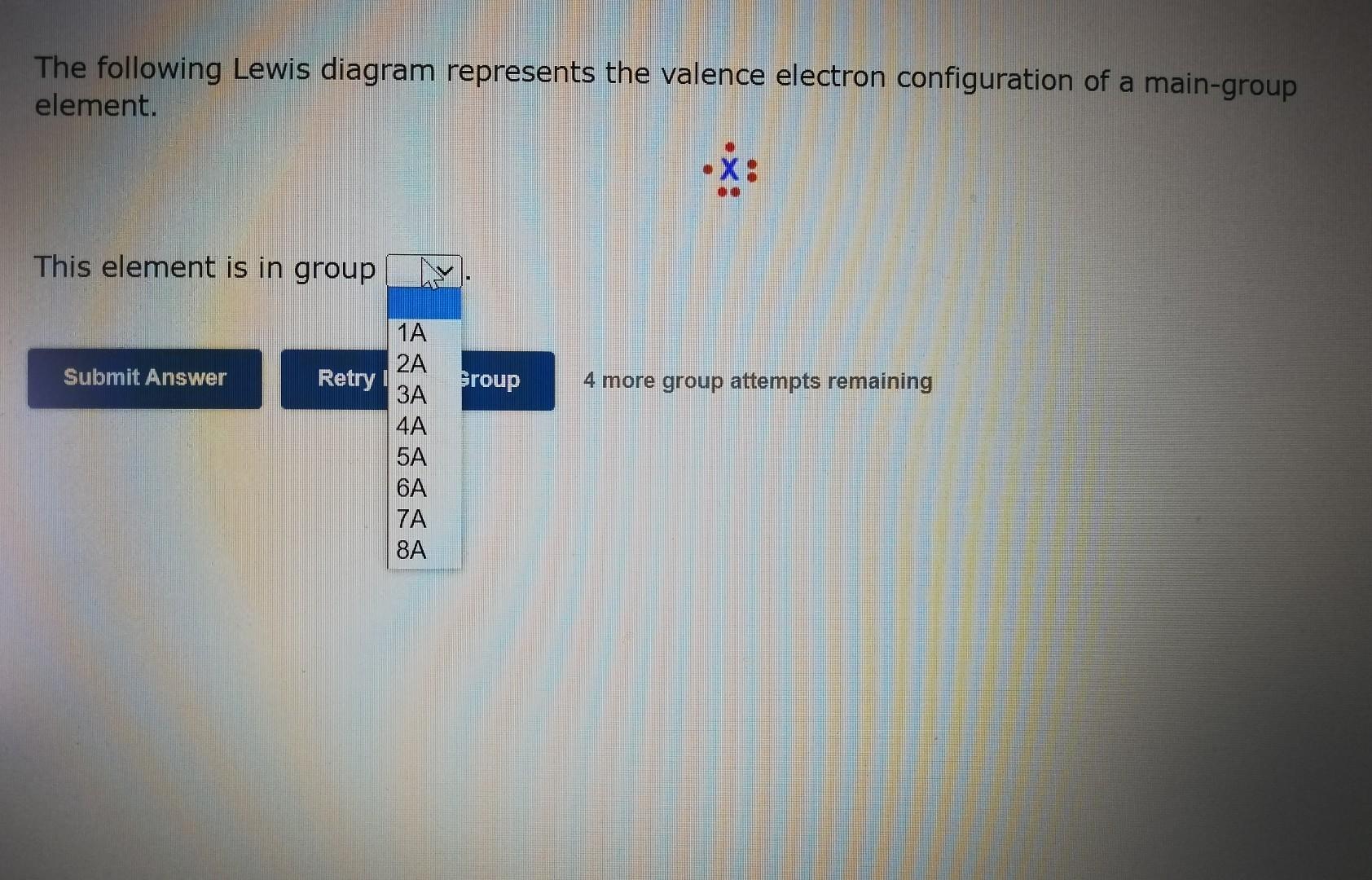 Solved The following Lewis diagram represents the valence | Chegg.com