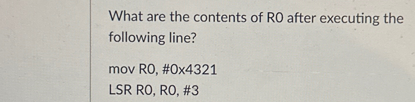 Solved What are the contents of RO ﻿after executing the | Chegg.com
