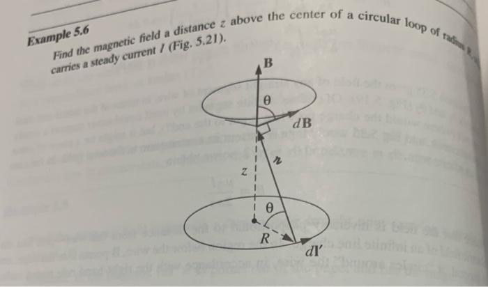 Solved circular loop of Example 5.6 Find the magnetic field | Chegg.com
