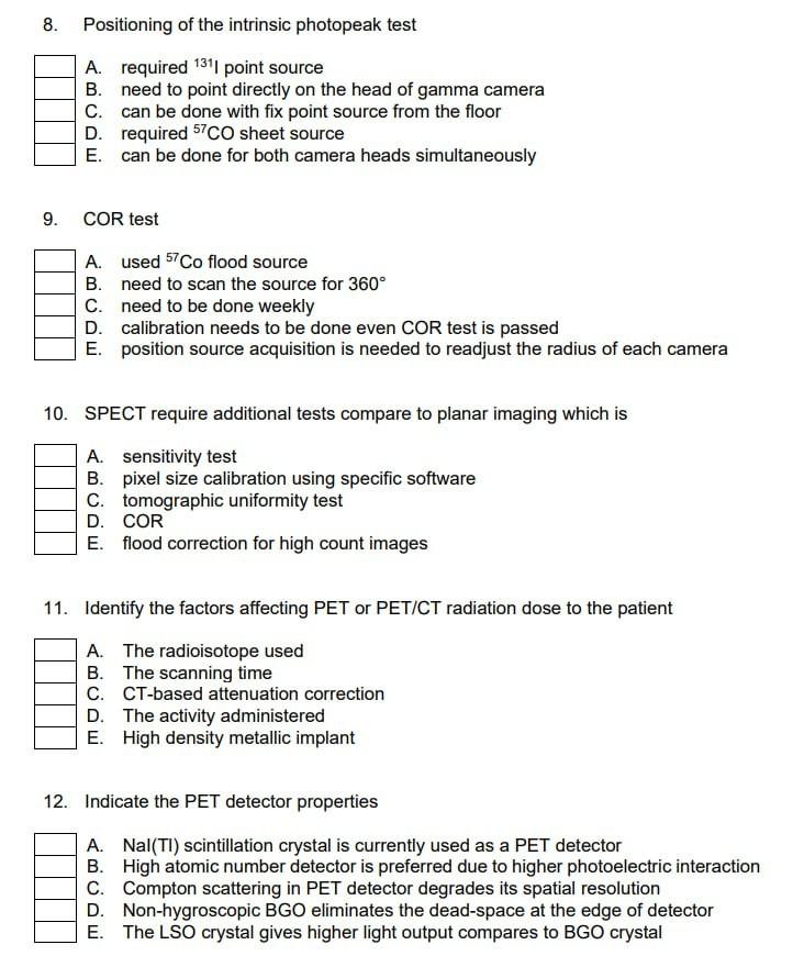 Solved 1. Regarding SPECT acquisition A. It covers 180∘ or | Chegg.com