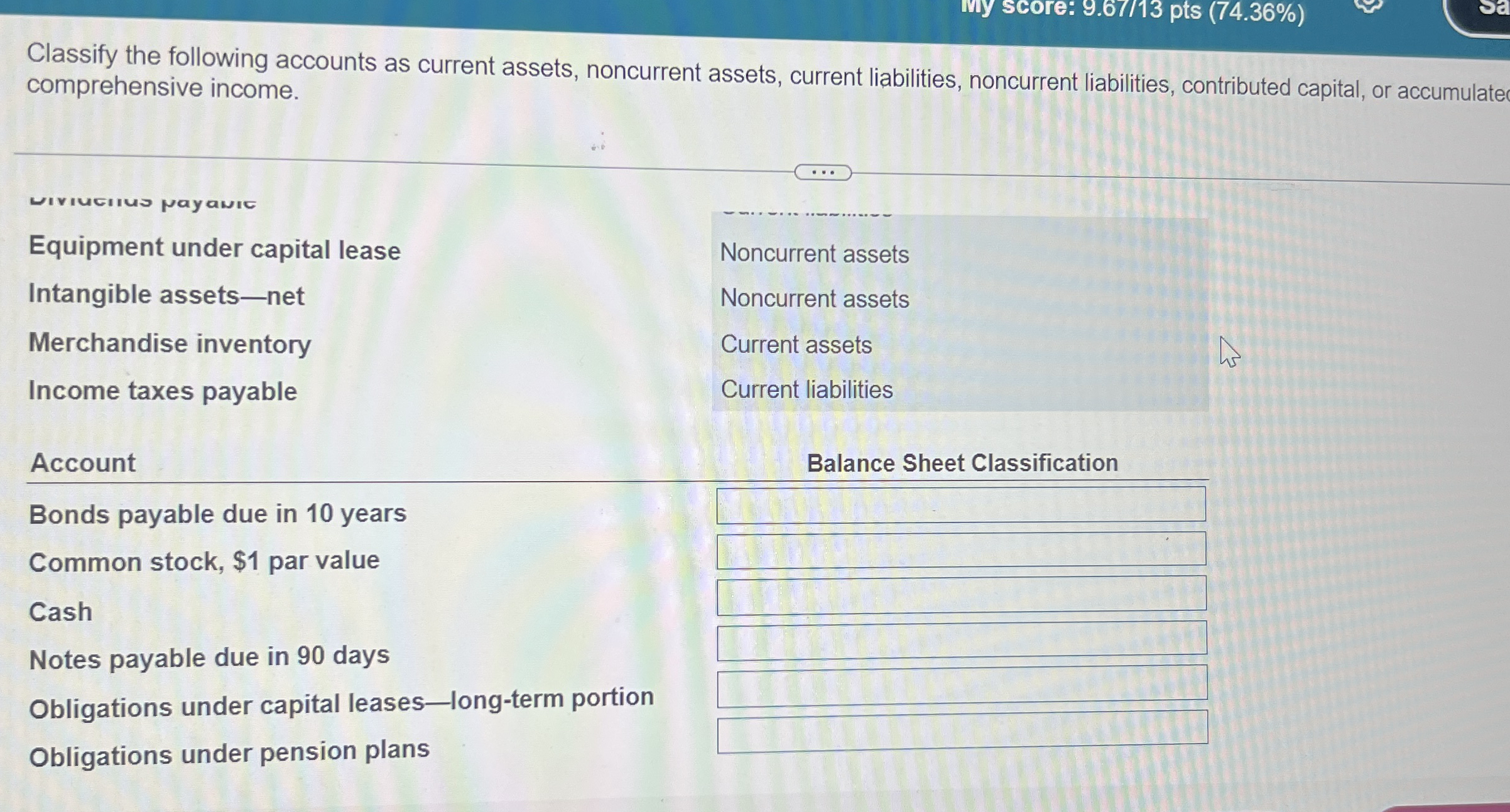Solved Classify the following accounts as current assets, | Chegg.com