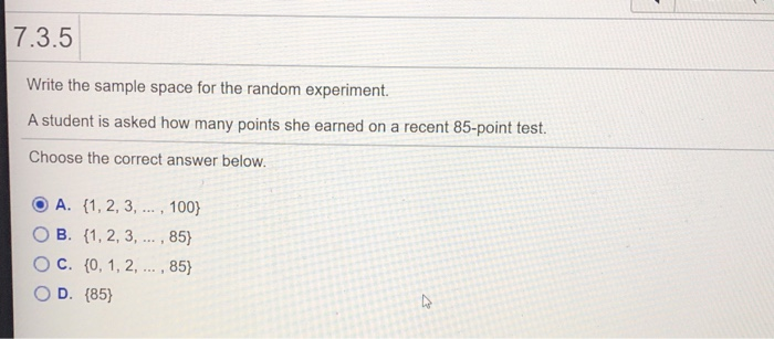 Solved 7.3.5 Write the sample space for the random | Chegg.com