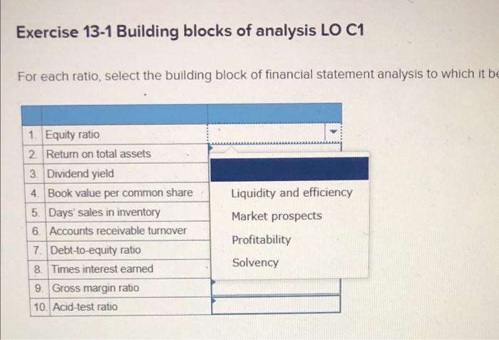 Solved Exercise 13-1 Building blocks of analysis LO C1 For | Chegg.com