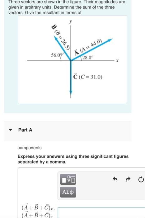 Solved Three vectors are shown in the figure. Their | Chegg.com