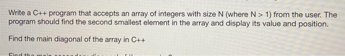 Solved Write A Cprogram That Accepts An Array Of Integers