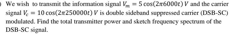 We wish to transmit the information signal | Chegg.com