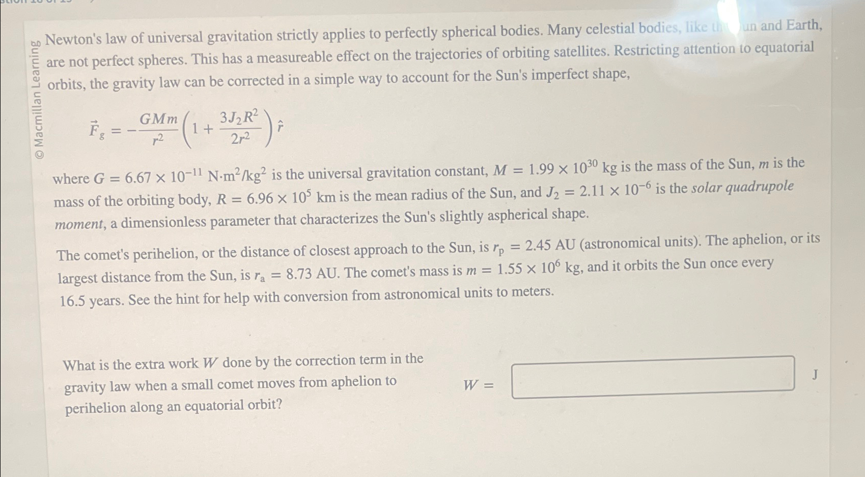 Solved Newton's law of universal gravitation strictly | Chegg.com