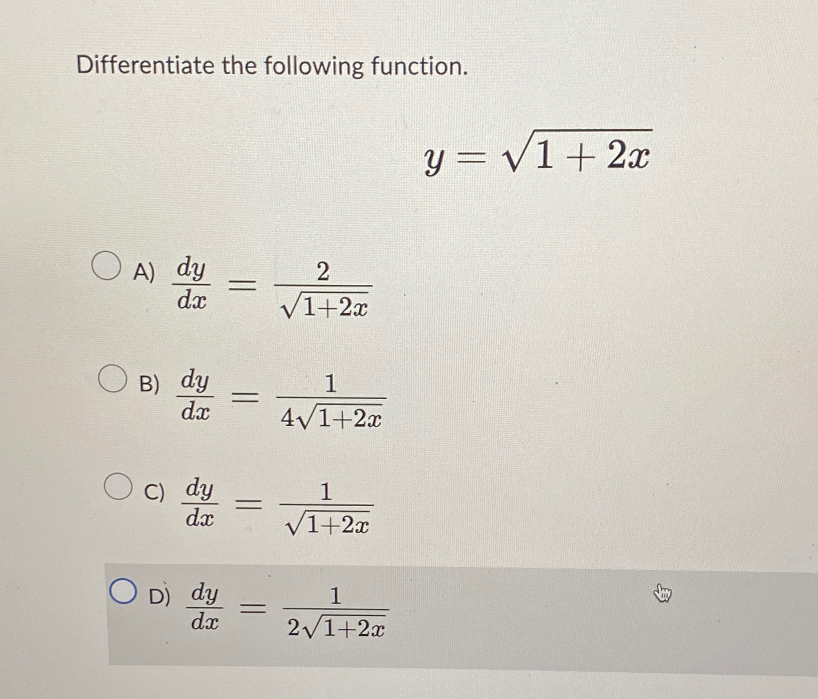 Solved Differentiate the following | Chegg.com