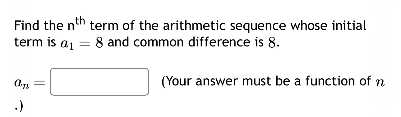 Solved Find the nth ﻿term of the arithmetic sequence whose | Chegg.com