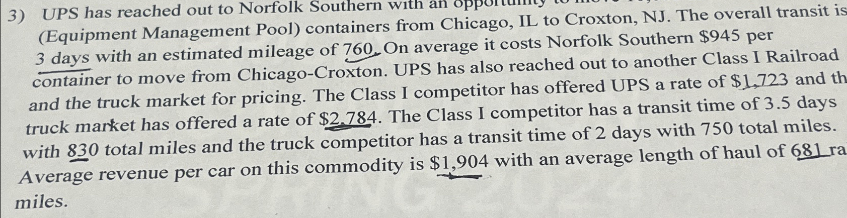 container to move from Chicago-Croxton. UPS has also | Chegg.com