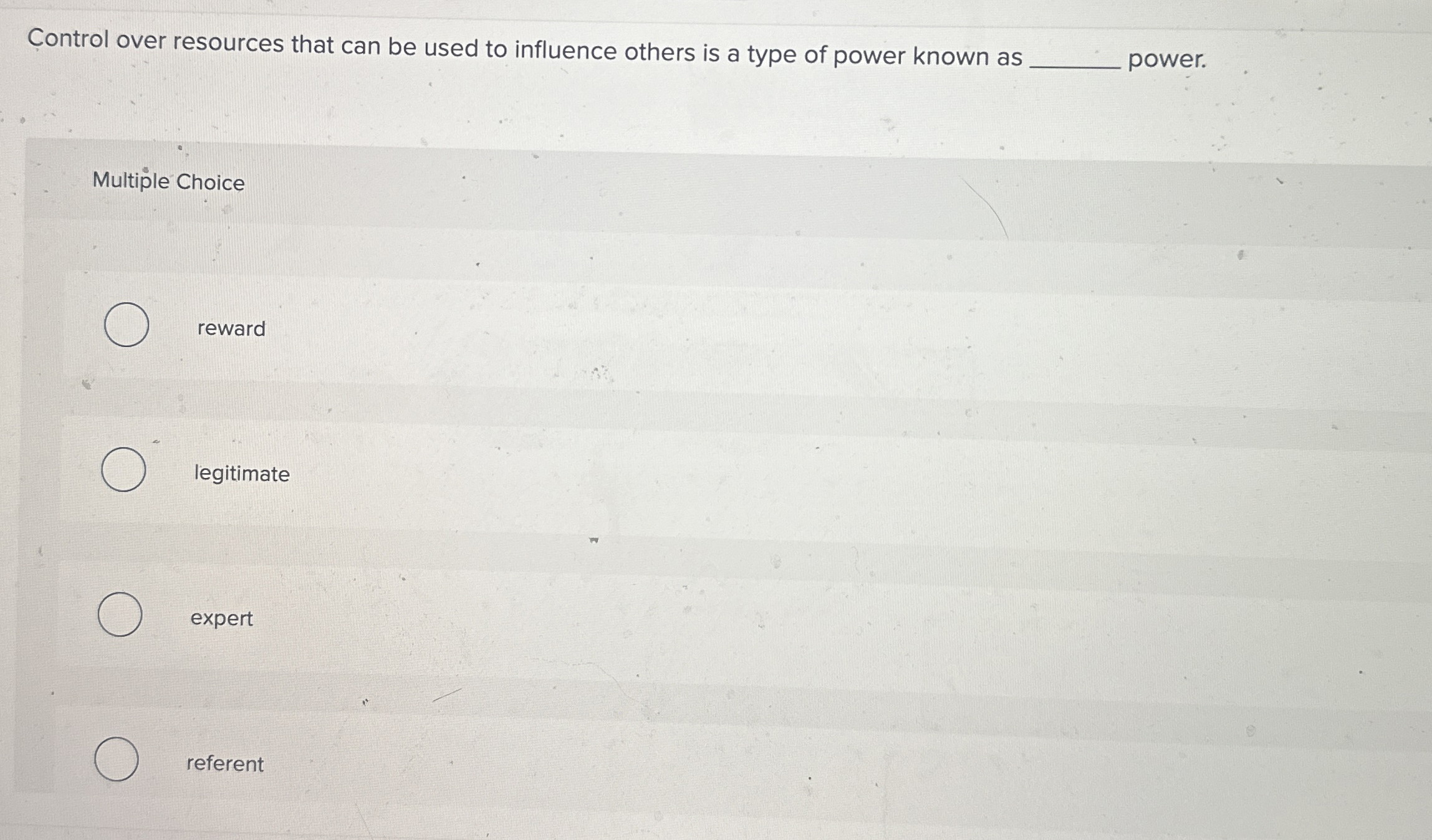 Solved Control over resources that can be used to influence | Chegg.com