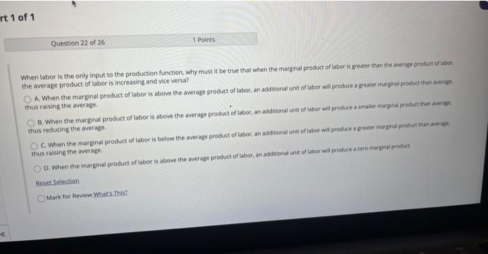 Solved When labor is the only input to the production | Chegg.com