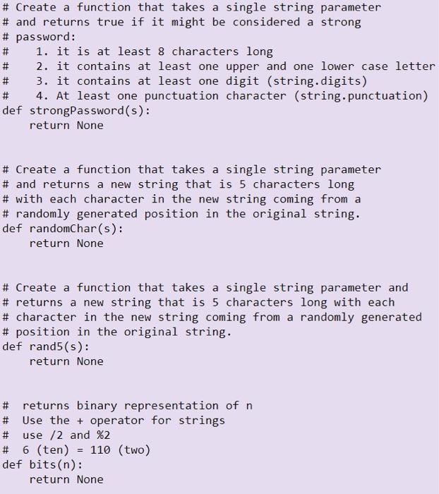 Solved import string import random \# returns a copy of the | Chegg.com