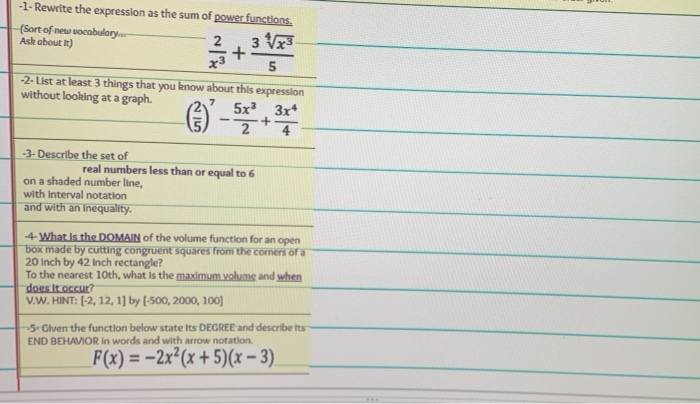Solved -1- Rewrite the expression as the sum of power | Chegg.com