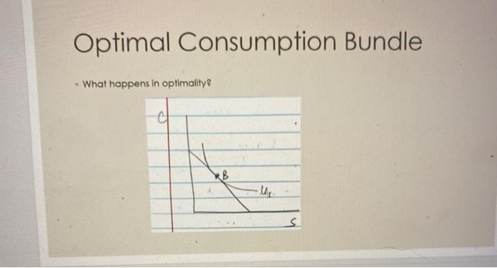 Solved At the optimal consumption bundle on the tangency | Chegg.com Solved At the optimal consumption bundle on the tangency | Chegg.com