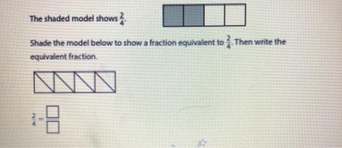 Solved The shaded model shows? Shade the model below to show | Chegg.com