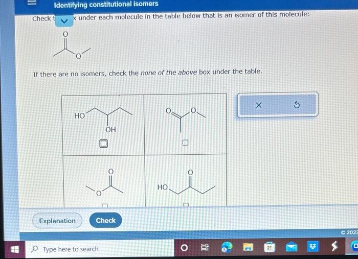 Solved Check1 : under each molecule in the table below that | Chegg.com