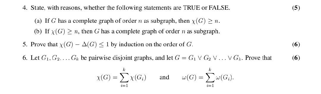 Solved 4. State, with reasons, whether the following | Chegg.com