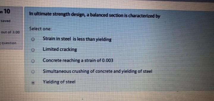 Solved n 10 In ultimate strength design, a balanced section | Chegg.com