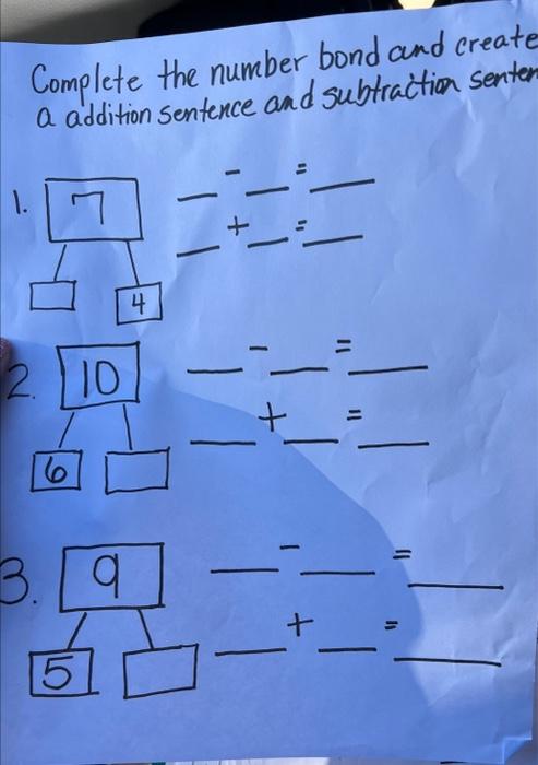 Solved Complete the number bond and create a addition | Chegg.com