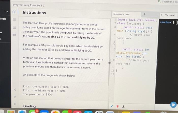 Solved Programiming Exercise 39 ∨ Instructions An | Chegg.com