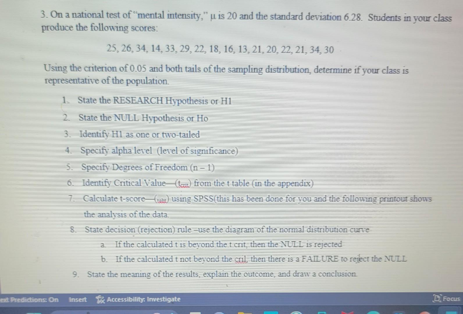 3. On a national test of "mental intensity," μ is 20 | Chegg.com