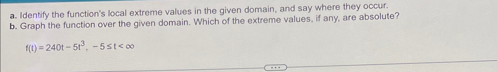 Solved a. ﻿Identify the function's local extreme values in | Chegg.com