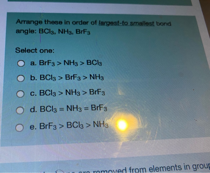 Solved Arrange these in order of largest-to smallest bond | Chegg.com