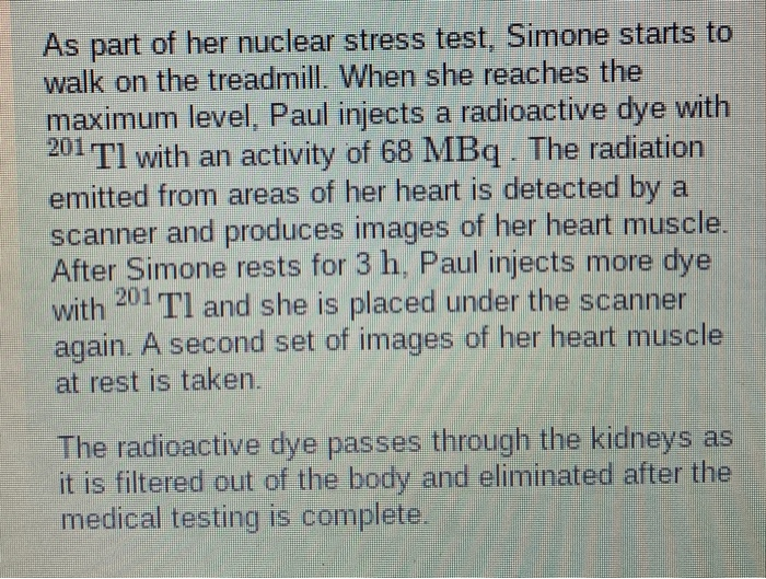 Solved As part of her nuclear stress test, Simone starts to | Chegg.com