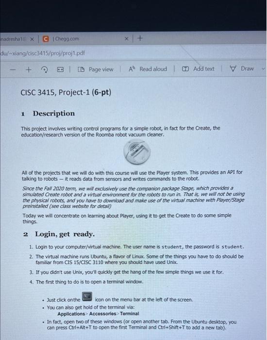 1 Description This project involves writing control | Chegg.com