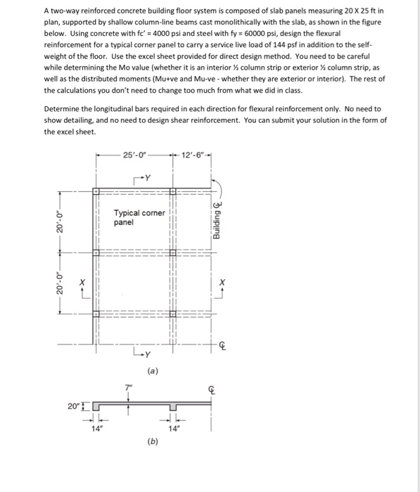 A two-way reinforced concrete building floor system | Chegg.com