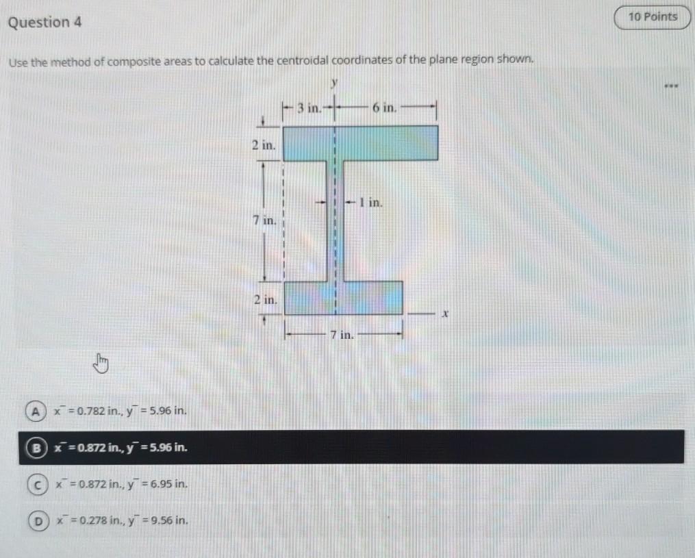 Solved Use the method of composite areas to calculate the | Chegg.com