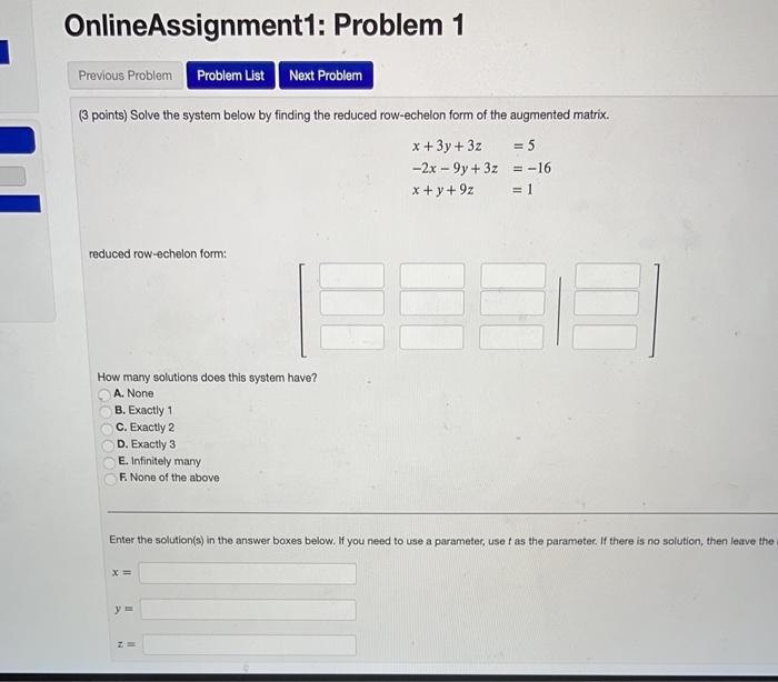 Solved Online Assignment1 Problem 1 Previous Problem 