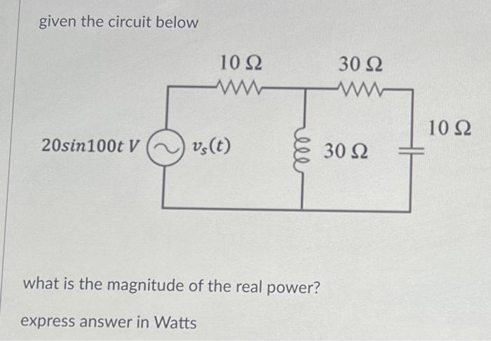Solved given the circuit below what is the magnitude of the | Chegg.com