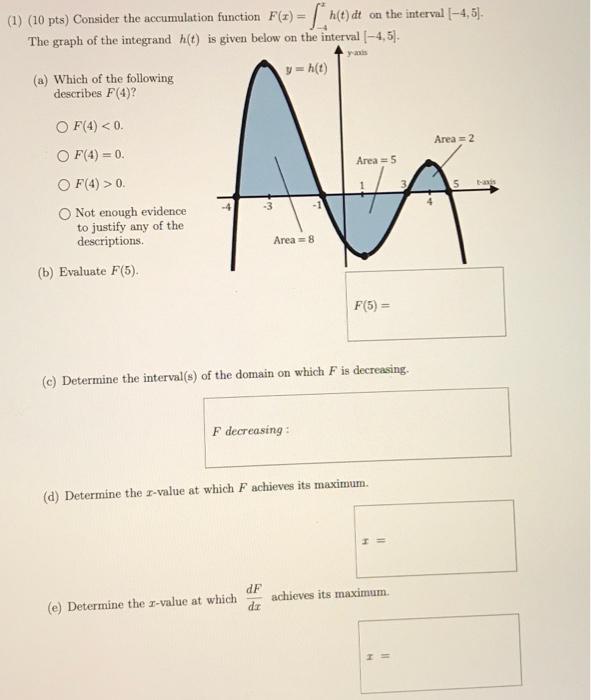 1) (10pts) Consider the accumulation function | Chegg.com