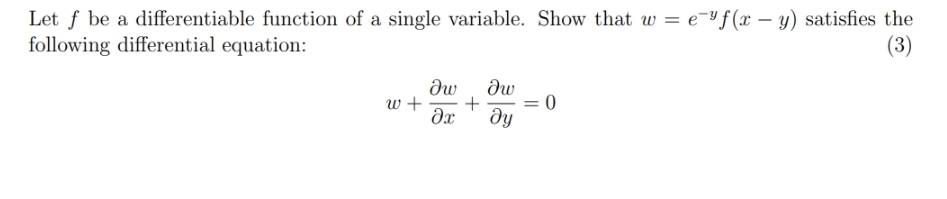 Solved Let f ﻿be a differentiable function of a single | Chegg.com