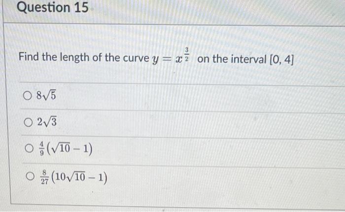 Solved Find the length of the curve y=x23 on the interval | Chegg.com