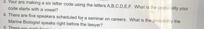 Solved 3. Your are making a six letter code using the | Chegg.com