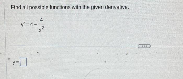 Solved Find All Possible Functions With The Given 9436