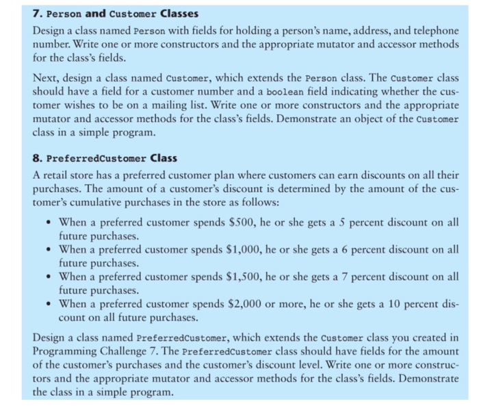 Solved 7. Person and Customer Classes Design a class named | Chegg.com