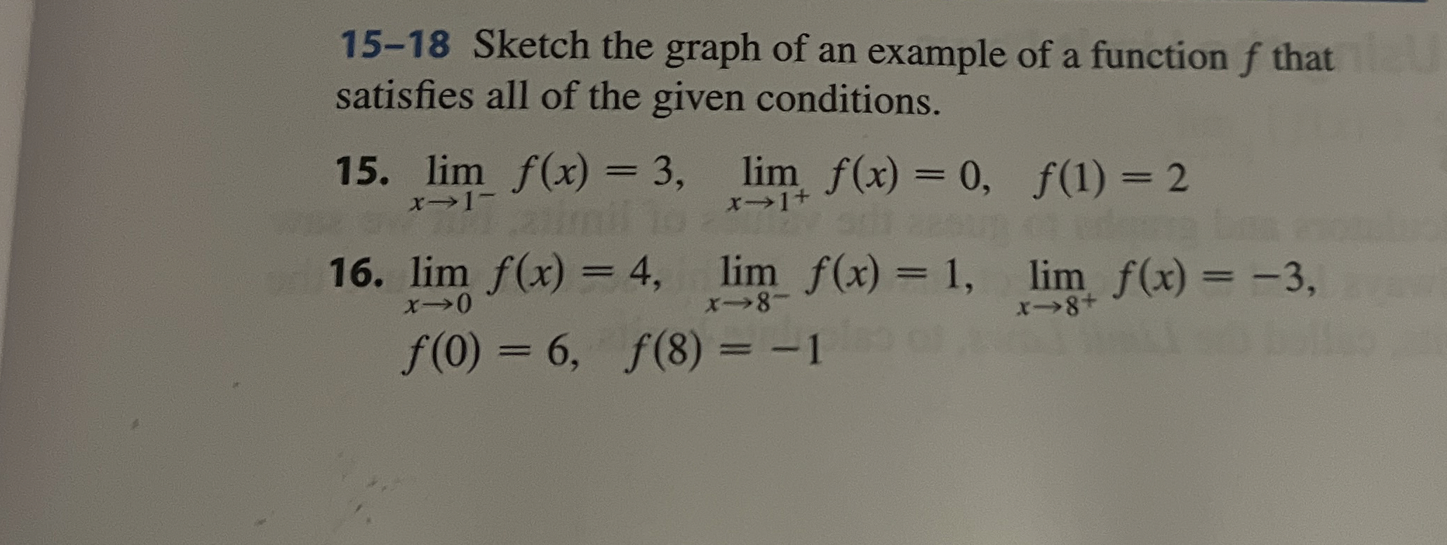 Solved 15-18 ﻿Sketch the graph of an example of a function f | Chegg.com