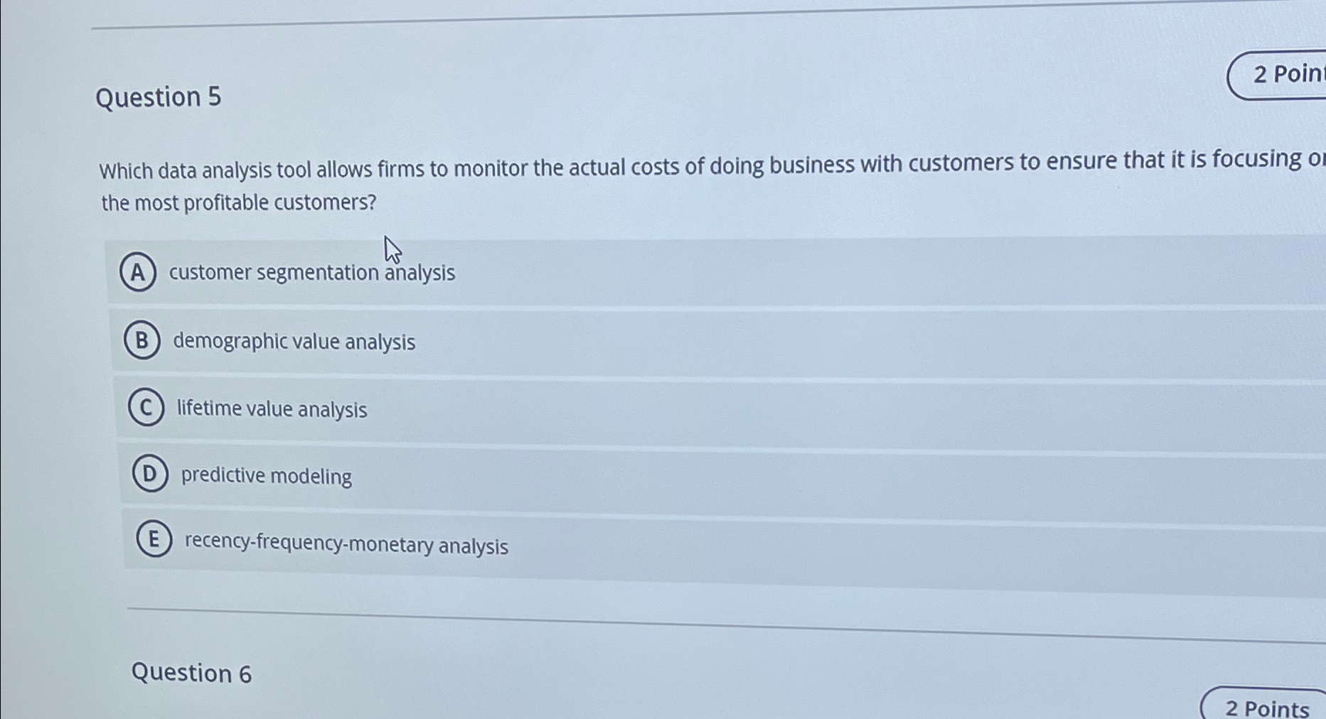 Solved Question 52 ﻿PoinWhich data analysis tool allows | Chegg.com