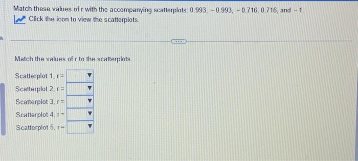 Solved Match these values of r with the accompanying | Chegg.com