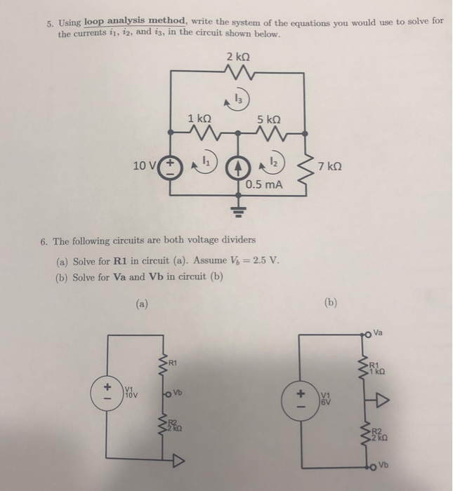 Solved 5 Using Loop Analysis Method Write The System Of
