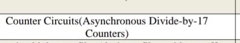 Solved Counter Circuits(Asynchronous Divide-by-17 Counters) | Chegg.com