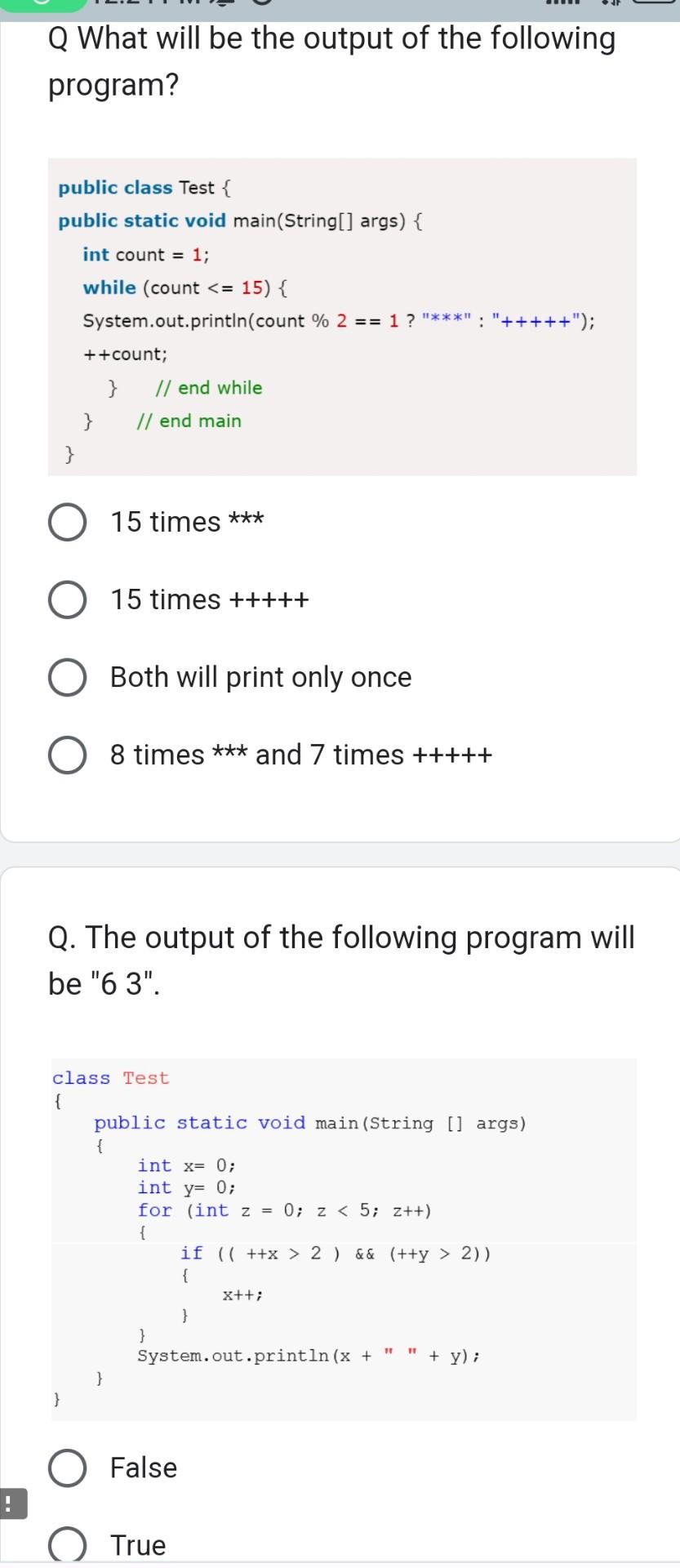 Solved Q What will be the output of the following program? | Chegg.com