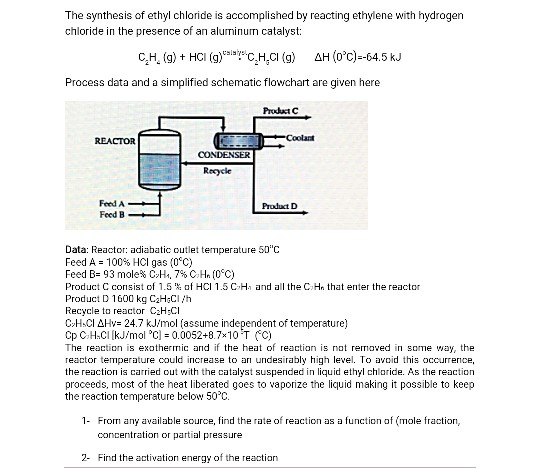 The synthesis of ethyl chloride is accomplished by | Chegg.com